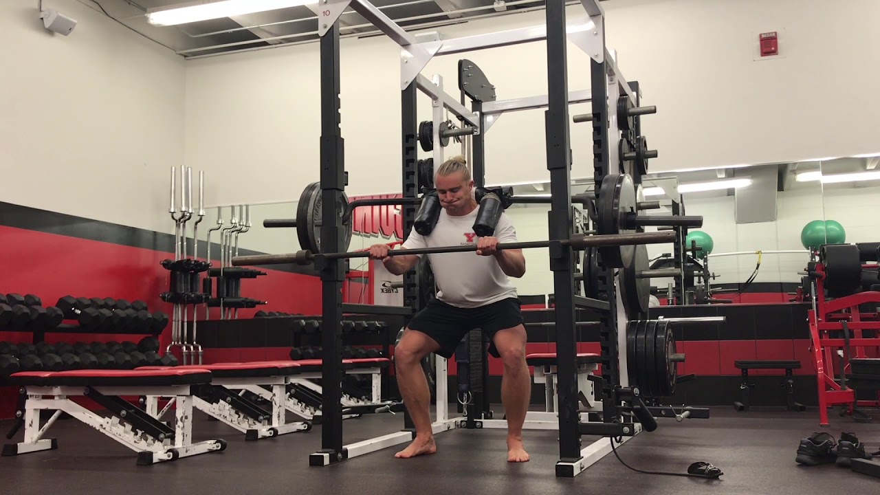 54” Box Jump & 605 Hatfield Squat - YouTube