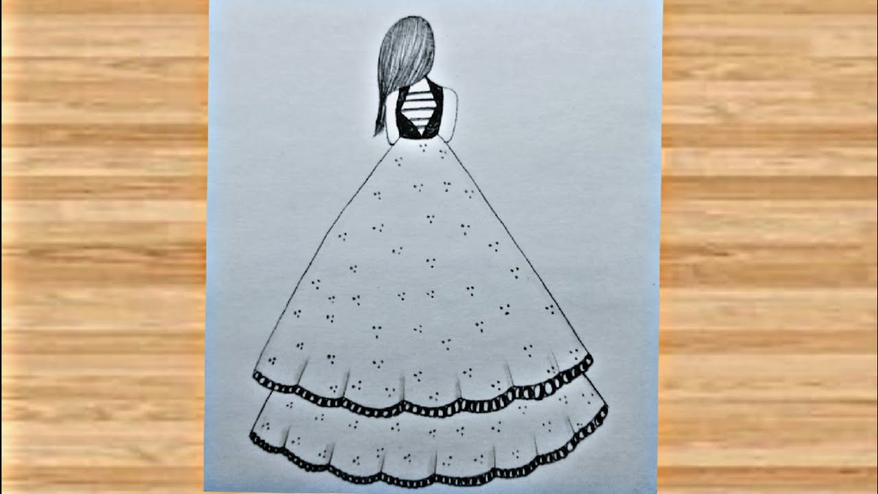 How To Draw A Girl Wearing Backless Dress || Step By Step Pencil Sketch ...