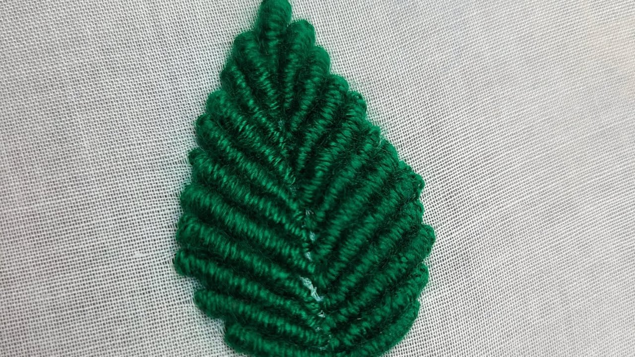 Beautiful easy hand embroidery leaf stitch tutorial.সহজে পাতা সেলাই ...