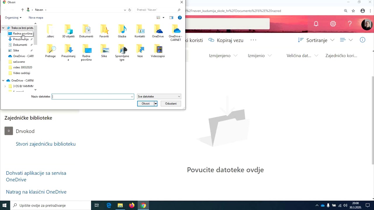 Dijeljenje mapa i datoteka na sustav OneDrive s učiteljem - YouTube