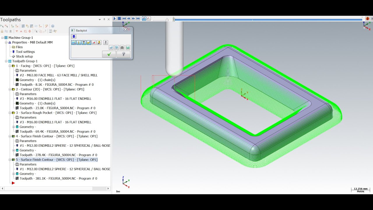 Mastercam2017 complete milling 3D surface: SURFACE FINISH CONTOUR ...