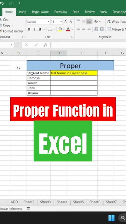Proper Function In Excel Excel Properfunctioninexecl Excelfunction Youtube