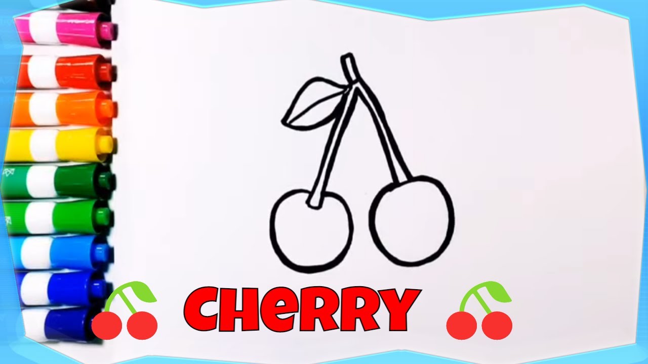 How to Draw and Color a Cherry Step by Step. - YouTube