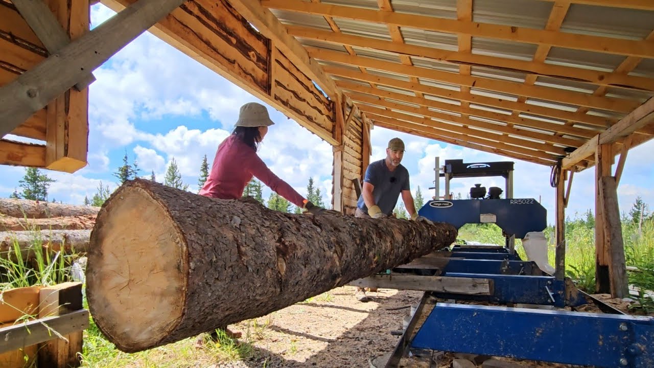 Turning Trees Into Lumber | Teaching Her The Art Of Off Grid Milling ...
