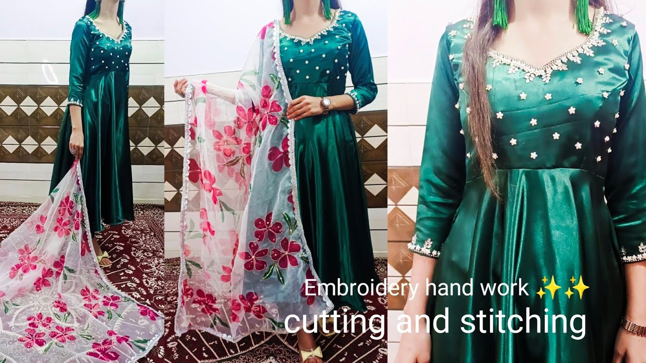 Model inspired dress/ Dress design/ cutting and stitching / embroidery ...