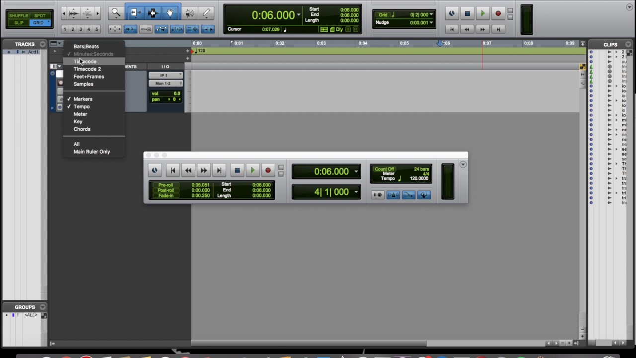 The Main Counter and Meter sections in Pro Tools - YouTube
