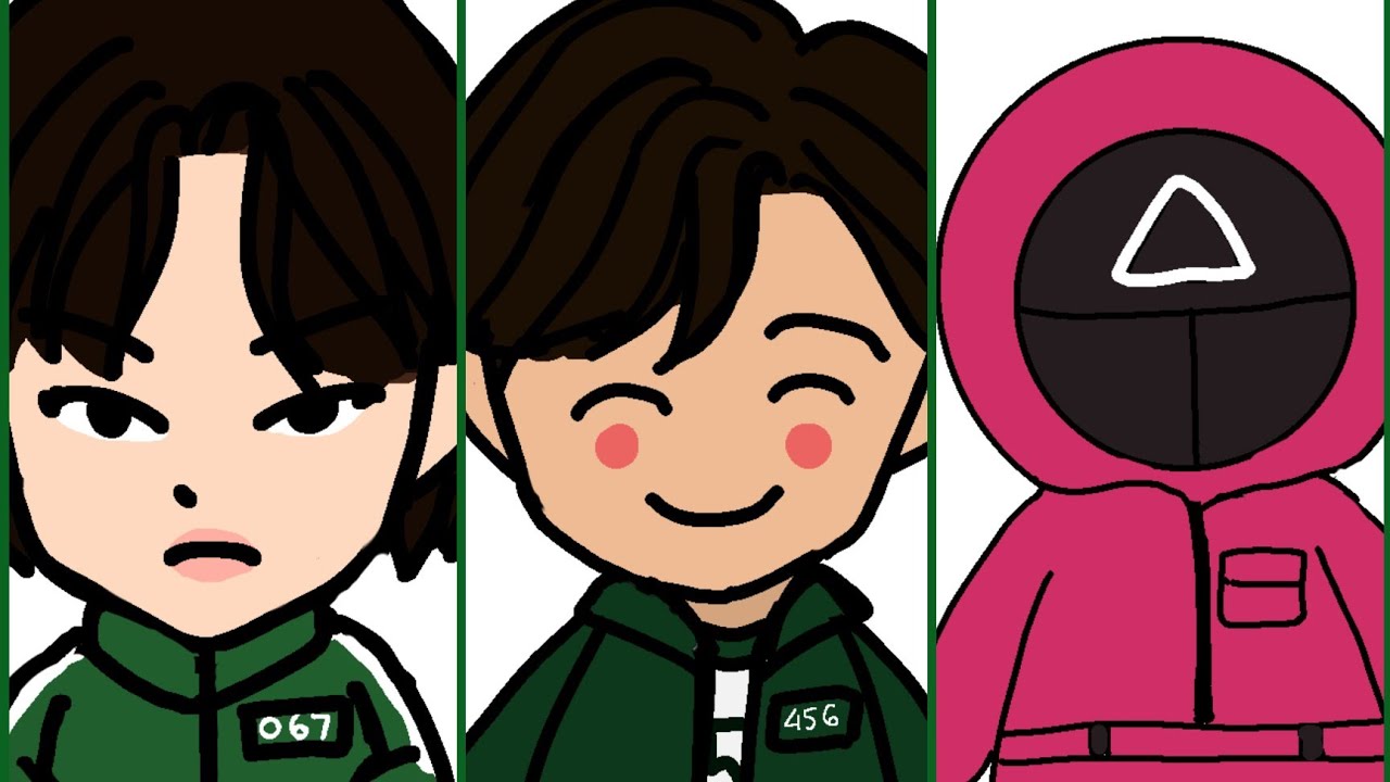 Coba gambar Squid game chibi - YouTube