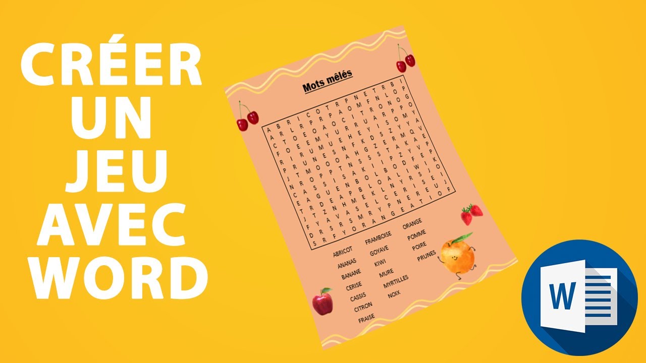 Comment créer un jeux de mot mêlé sur Ms Word / how to create a word ...