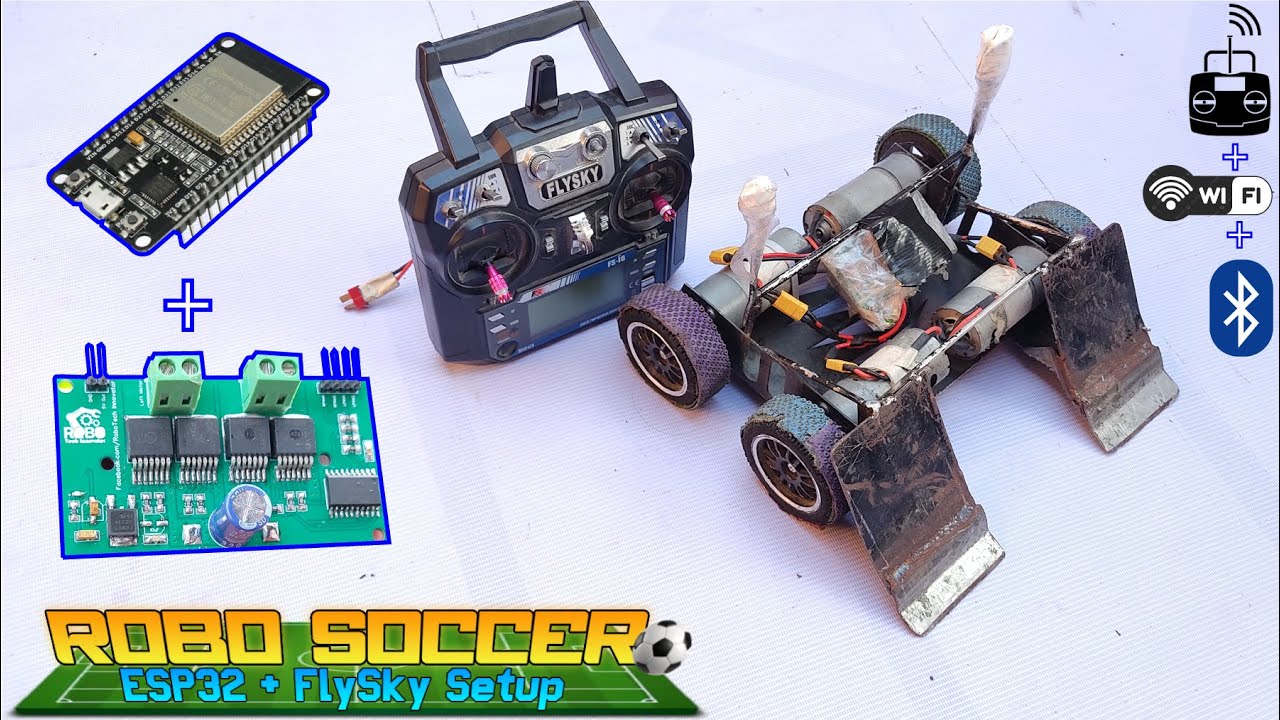 How to Make Soccer Bot with FlySky Transmitter and ESP32 Arduino ...