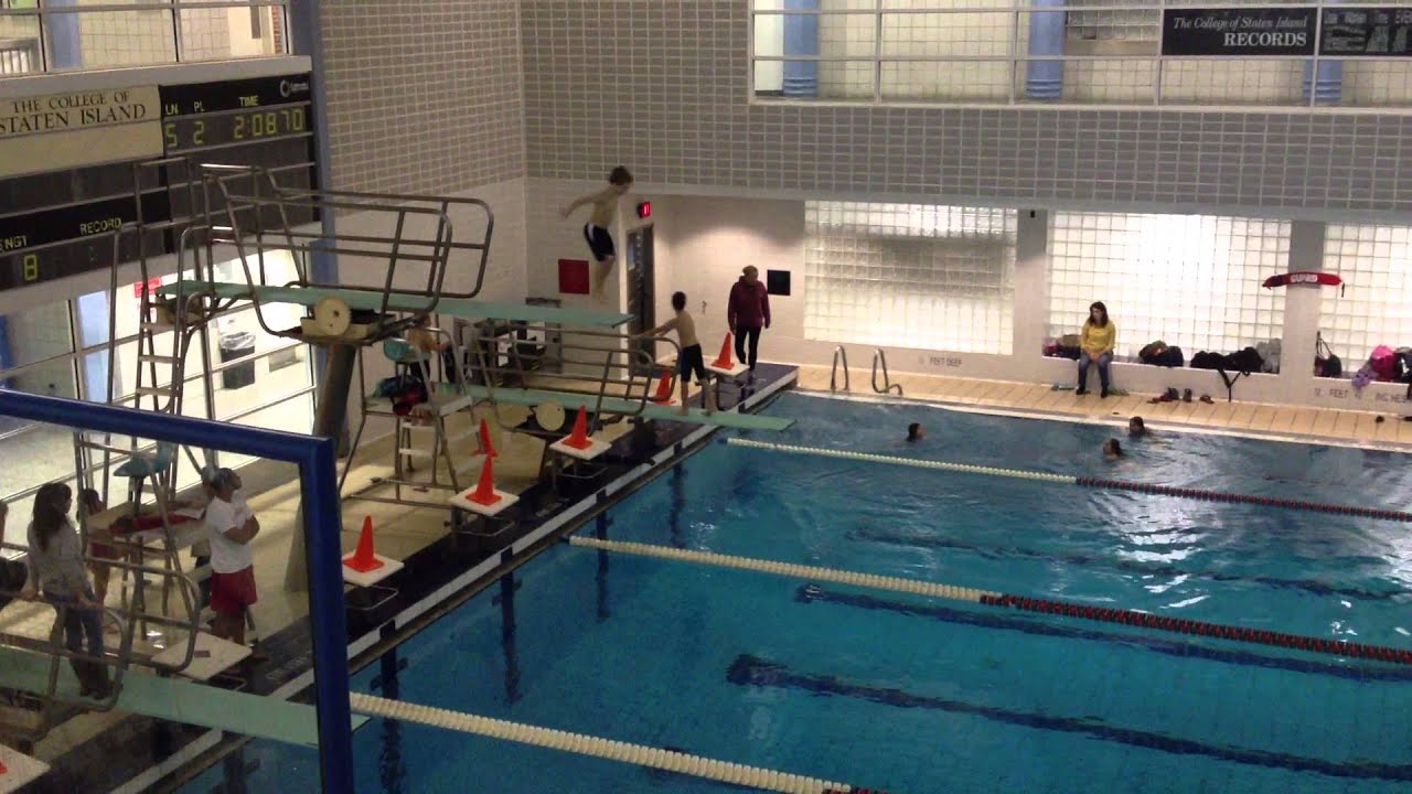 7 Year Old Nicky Doing Huge 1.5 dive off 3 meter pool board - YouTube