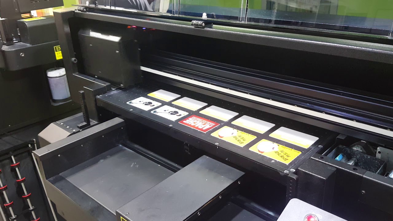 Apache UV Printer 6045Evo UV printing on card - Part3 - YouTube