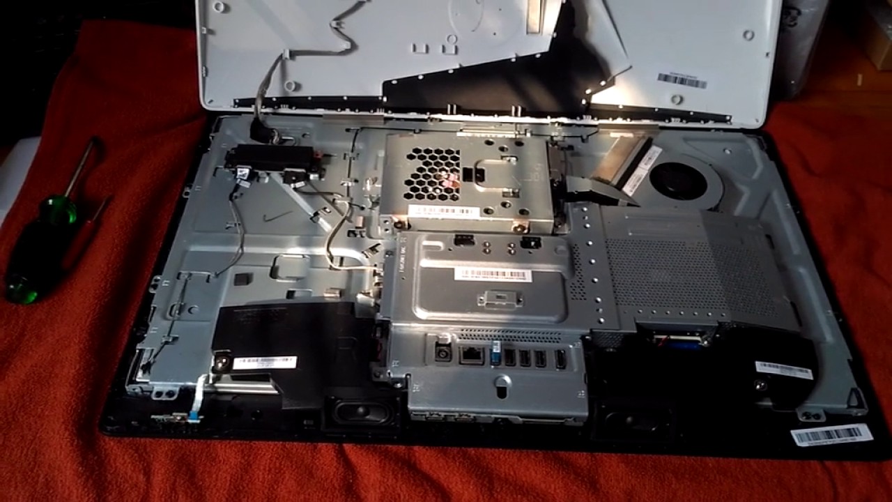 CARA BONGKAR PC ALL IN One HP 23 INCH BAGIAN 2 - YouTube