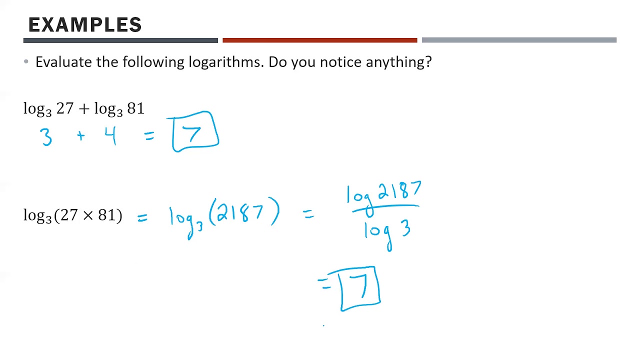 Math 30-1 - Laws of Logarithms - YouTube