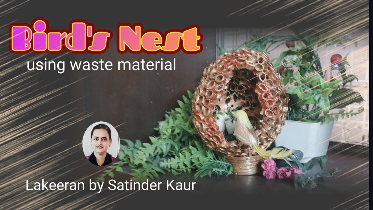 Bird's Nest using waste material/DIY - YouTube