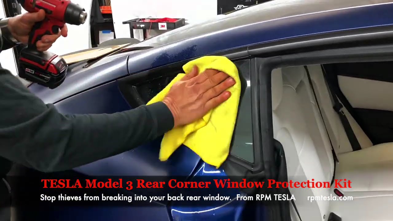 RPM TESLA's Model 3 & S Rear Corner Window Protection Kit - YouTube