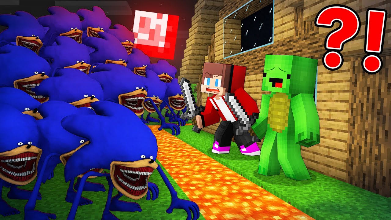 JJ and Mikey Security Base vs SONIC TAPES Exe Army Battle in Minecraft ...