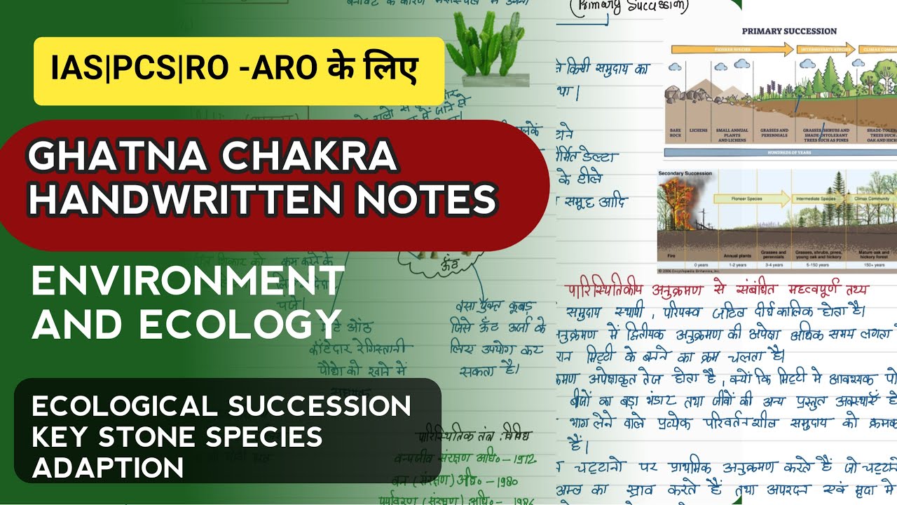 घटना चक्र पूर्वावलोकन पर्यावरण एवं पारिस्थितिकी part -8|| HANDWRITTEN ...