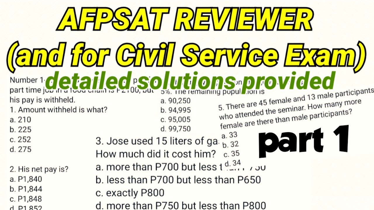 AFPSAT Reviewer You Dont Want To Miss Also For Civil Service Exam AFPSAT Reviewer You Dont Want To Miss Also For Civil Service Exam
