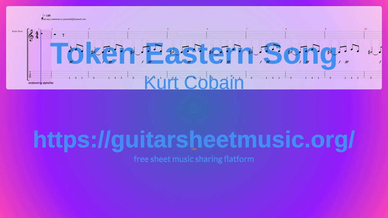 Token Eastern Song Sheet Music Free, Kurt Cobain Synthesia Piano - YouTube