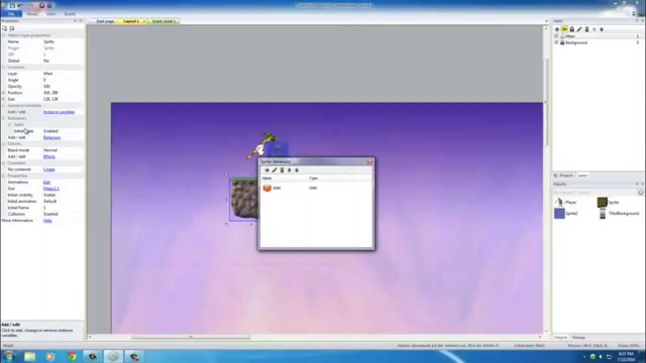 Platform Game Development w/Construct 2 || 7 PlayerBox Behavior - YouTube