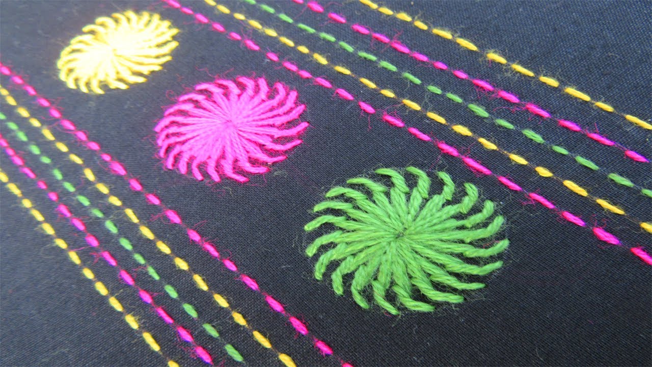 Hand Embroidery All Over Design | Hand Embroidery School #93 - YouTube