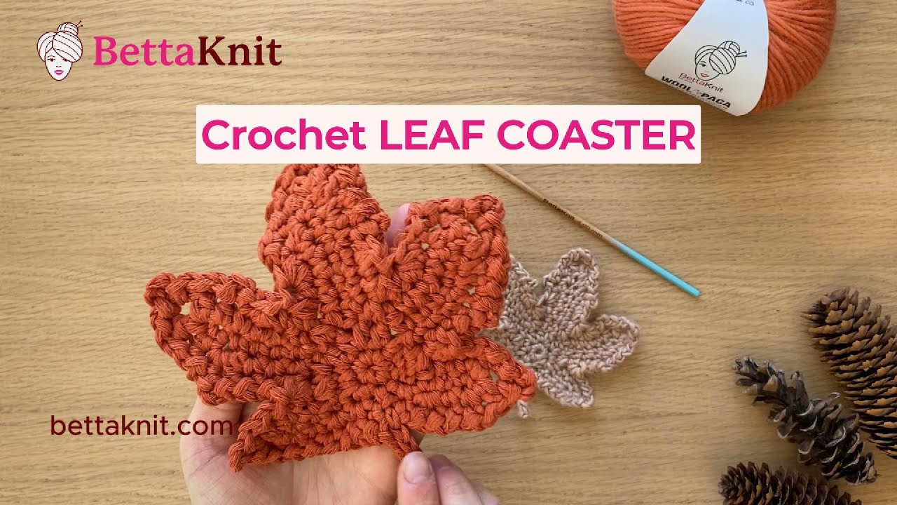 Crochet Maple Leaf Coaster | Easy Step-by-Step Tutorial + Chart - YouTube