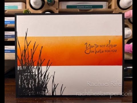 Prairie Grass: Masking & Blending Ombre sunset card, Stampin' Up! - YouTube