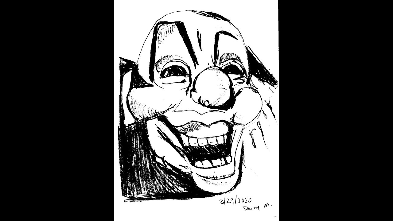 1 minute Timelapse Clown from Slipknot Pencil Drawing - YouTube