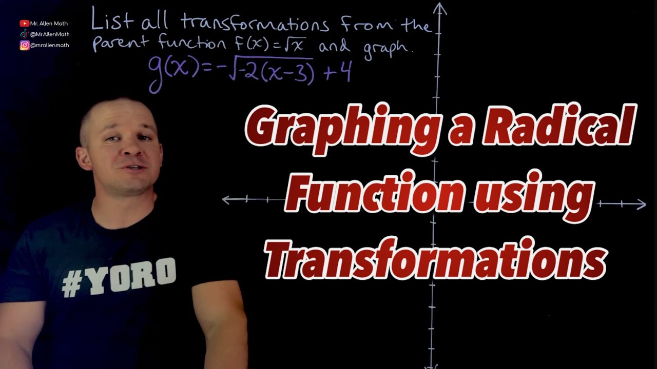 Graphing Radical Functions using Transformations - YouTube