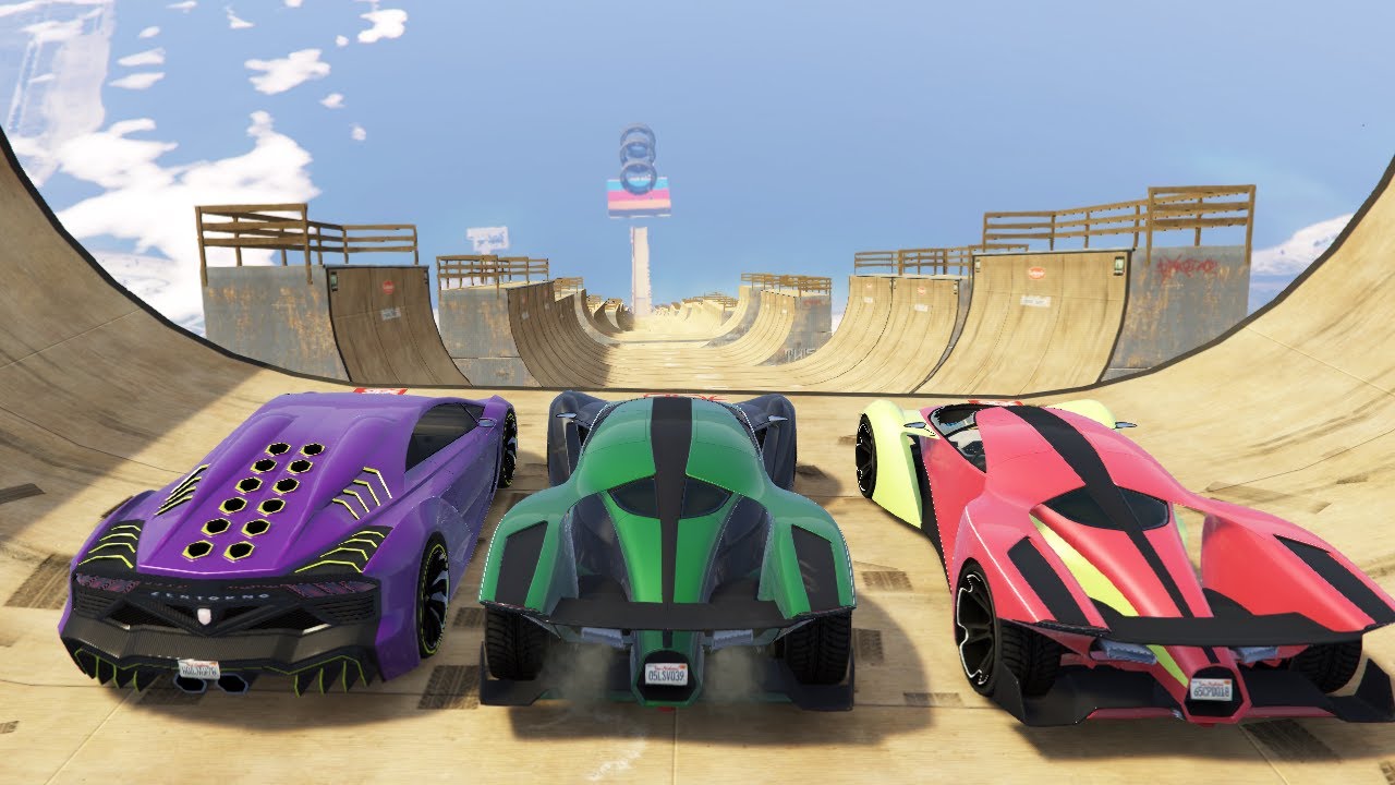 GTA 5 MEGA RAMP - SUPER MEGA JUMPS - ( MEGA RAMP CHALLANGE ) - YouTube