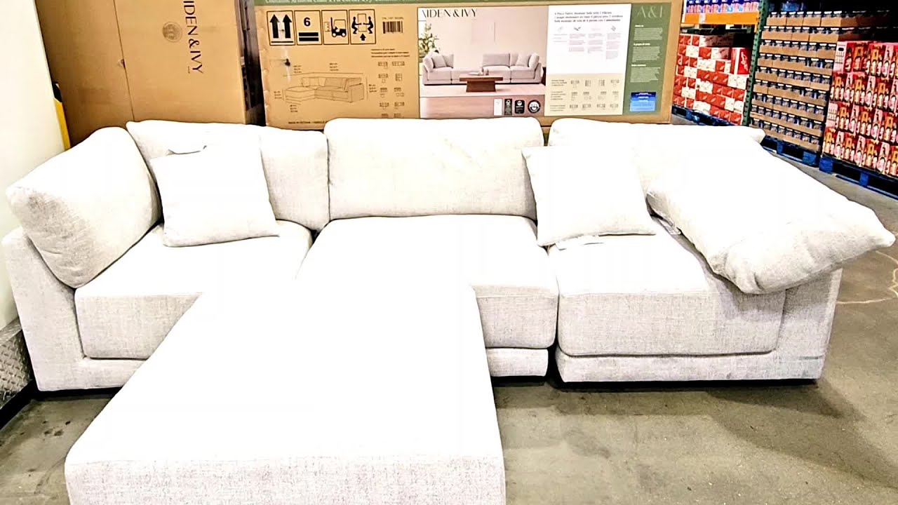 AIDEN & IVY 4 PIECE FABRIC MODULAR SOFA WITH 2 PILLOWS Shop with us at ...