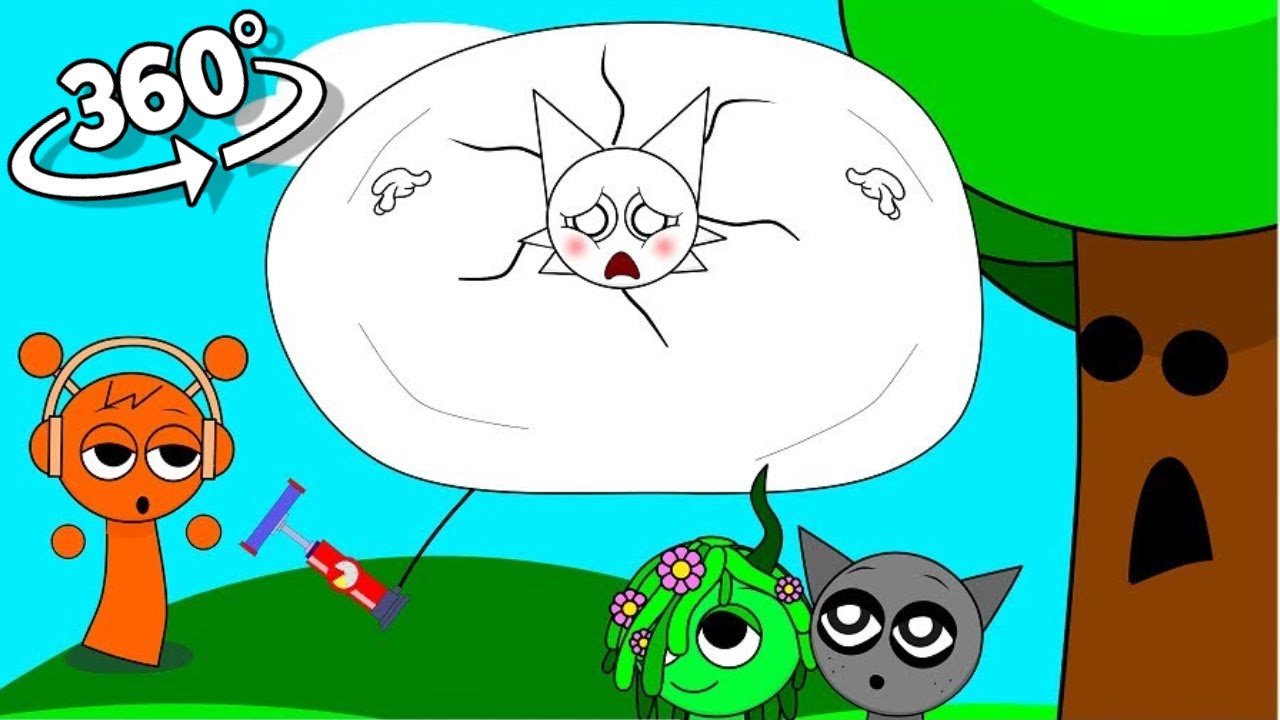 360º VR Sprunki Pinki Inflation PopCorn Trick Fail 🤣| Animation meme # ...