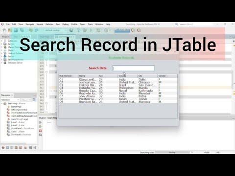 Search data from JTable in Java - YouTube