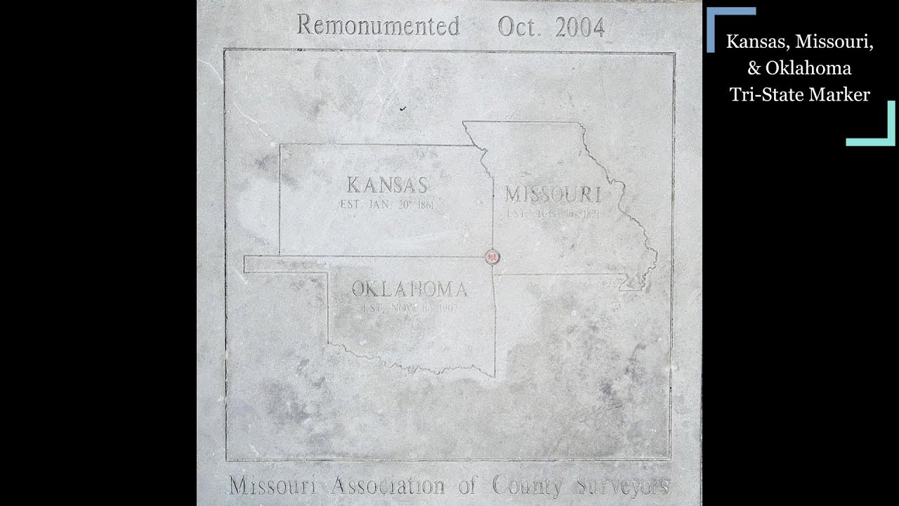The tri-point monument of Missouri, Oklahoma, and Kansas - YouTube