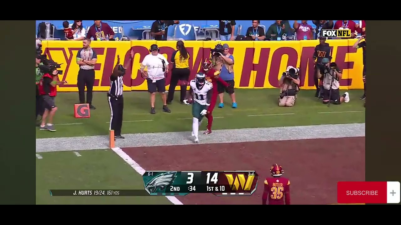 Jalen Hurts finds AJ Brown for a insane one handed touchdown catch ...