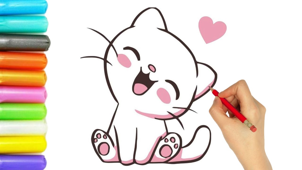 Let's Learn How To Draw CAT Together | Painting, Drawing, Coloring Tips ...