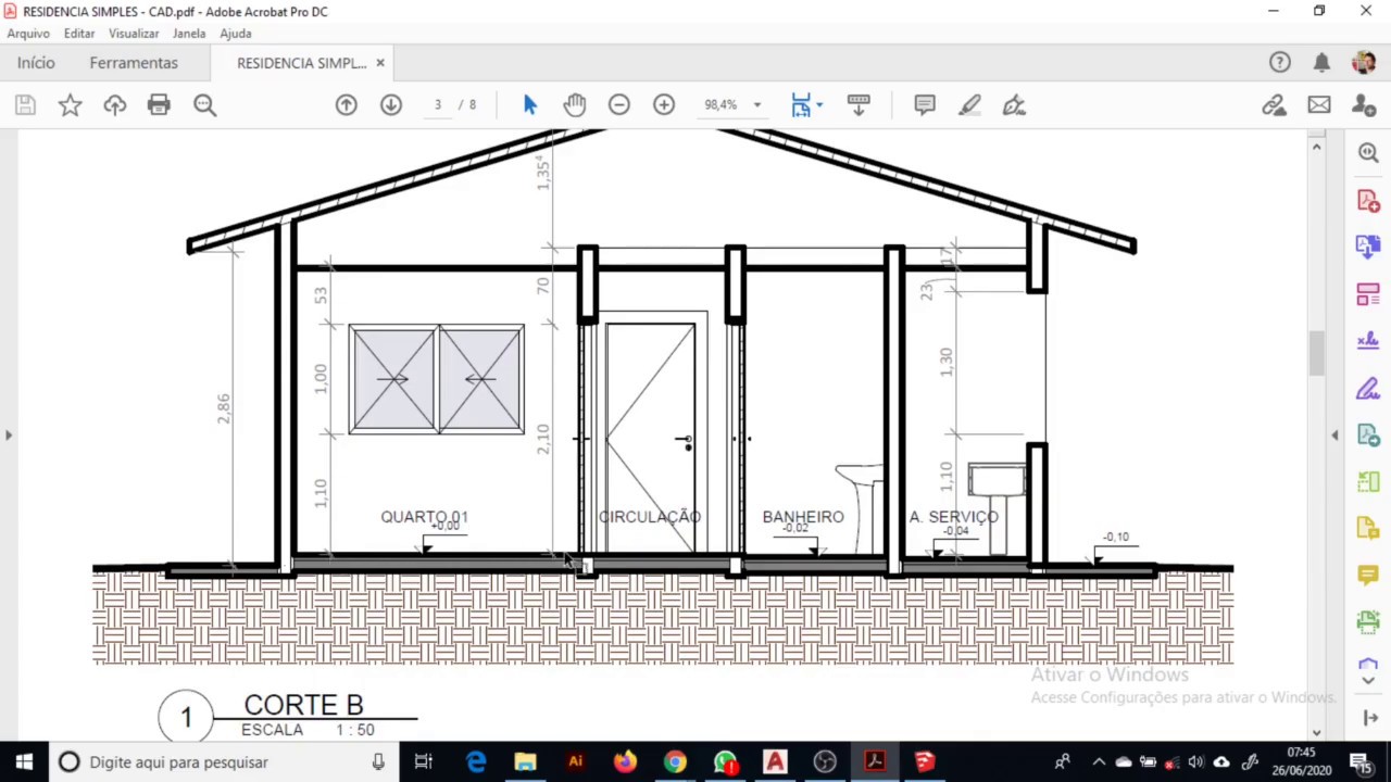 AUTOCAD - RESIDÊNCIA - AULA 05 - CORTE FUNDAÇÃO - YouTube