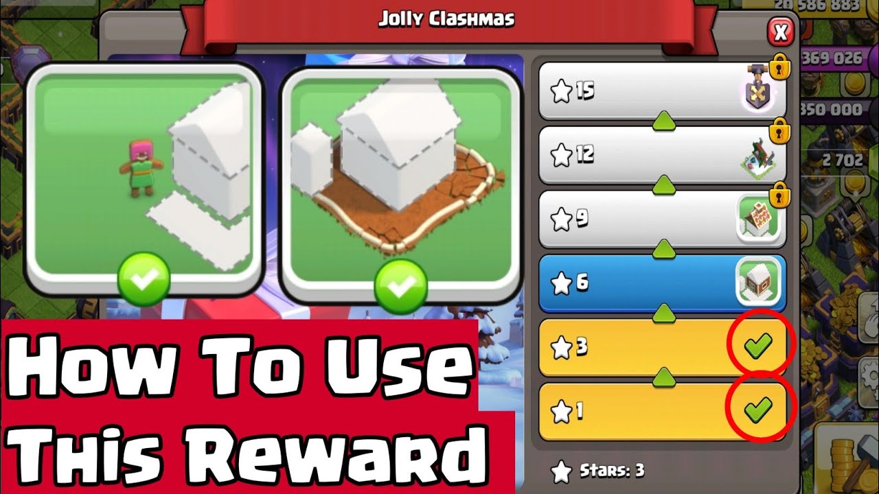 How To Use Jolly Clashmas Rewards | coc new event attack | coc new ...