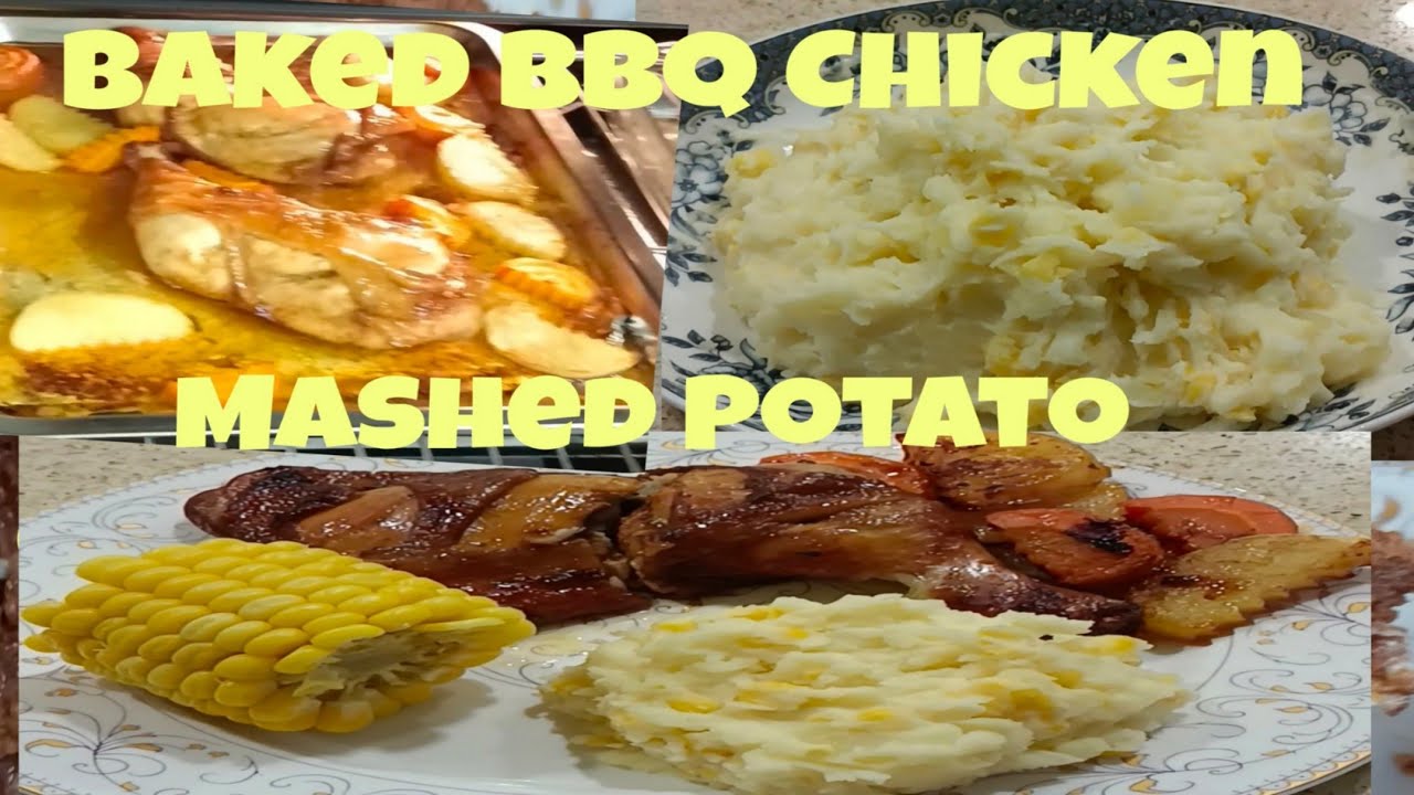 BUTTERED BAKED BBQ CHICKEN THIGHS &MASHED POTATO |Easy Cooking Recipe ...
