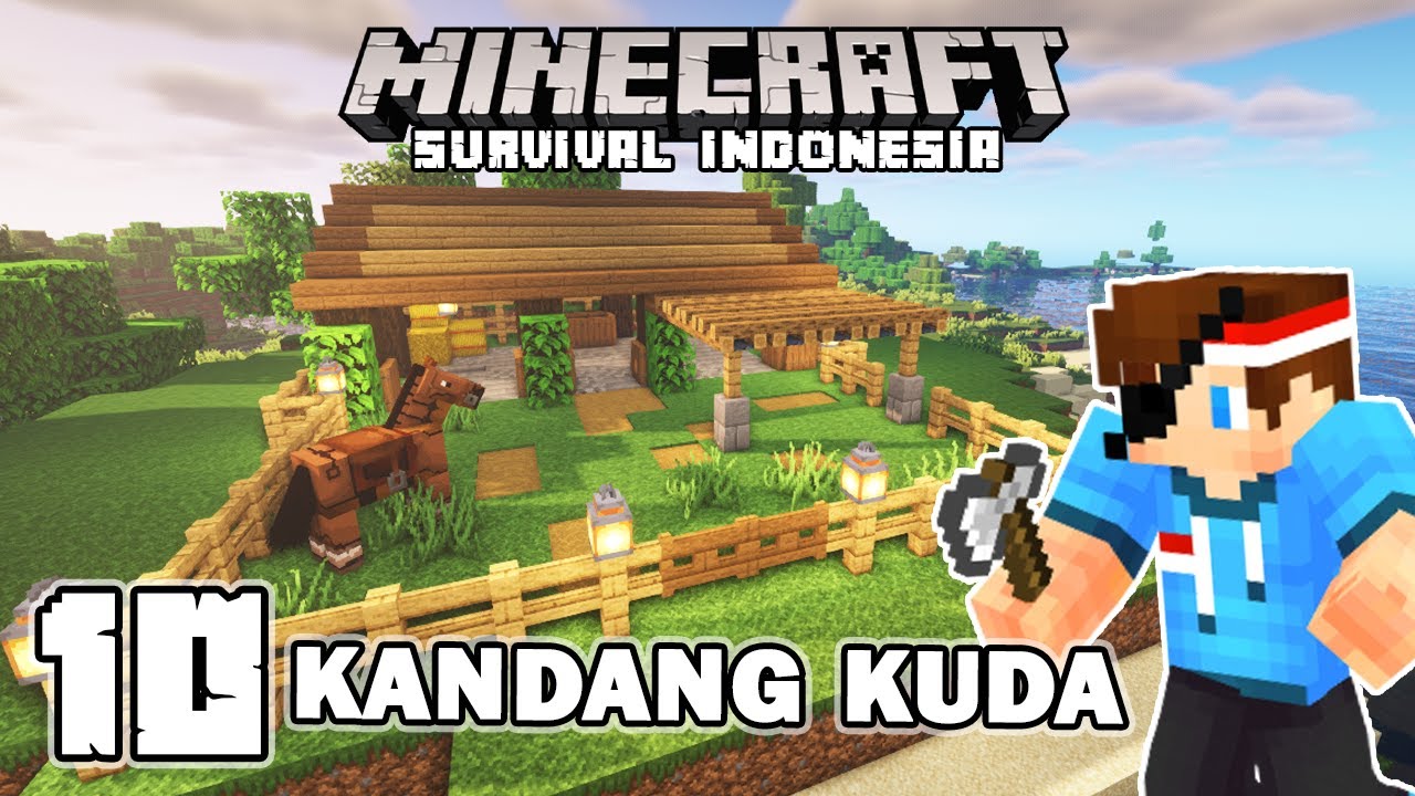MEMBUAT KANDANG KUDA DI PINGGIR PANTAI🐴 - Minecraft Survival Indonesia ...