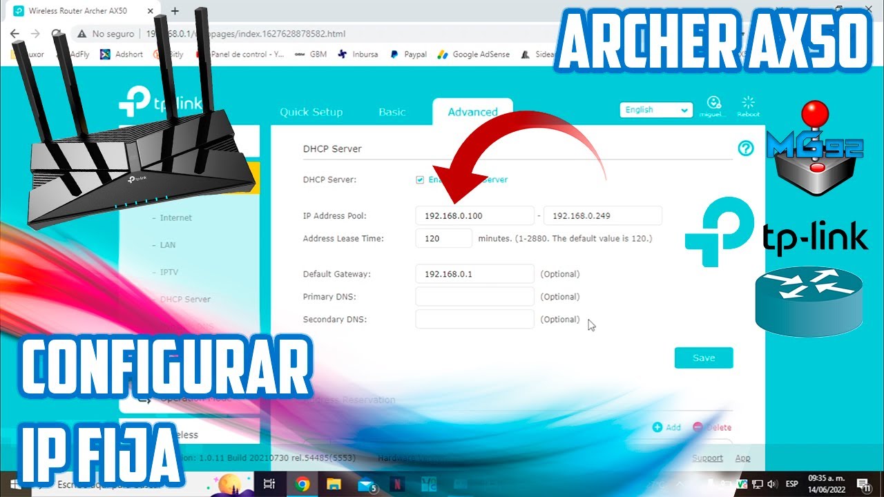 Como Configurar / Forzar Una IP Fija Sin DHCP en Router AX50 Archer TP ...
