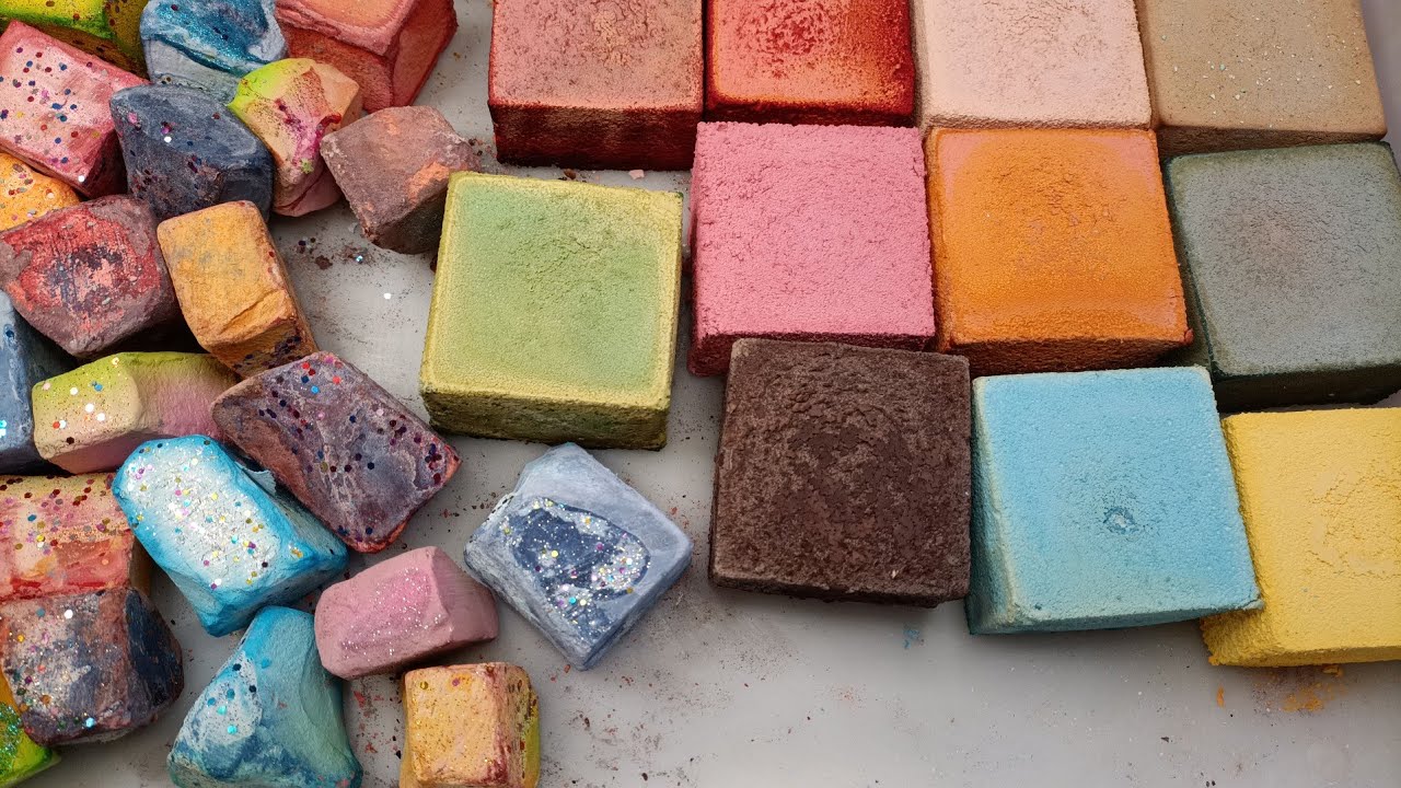 Hard Chalk | Dyed chalk block | ASMR chalk reforms | Crushing chalk ...