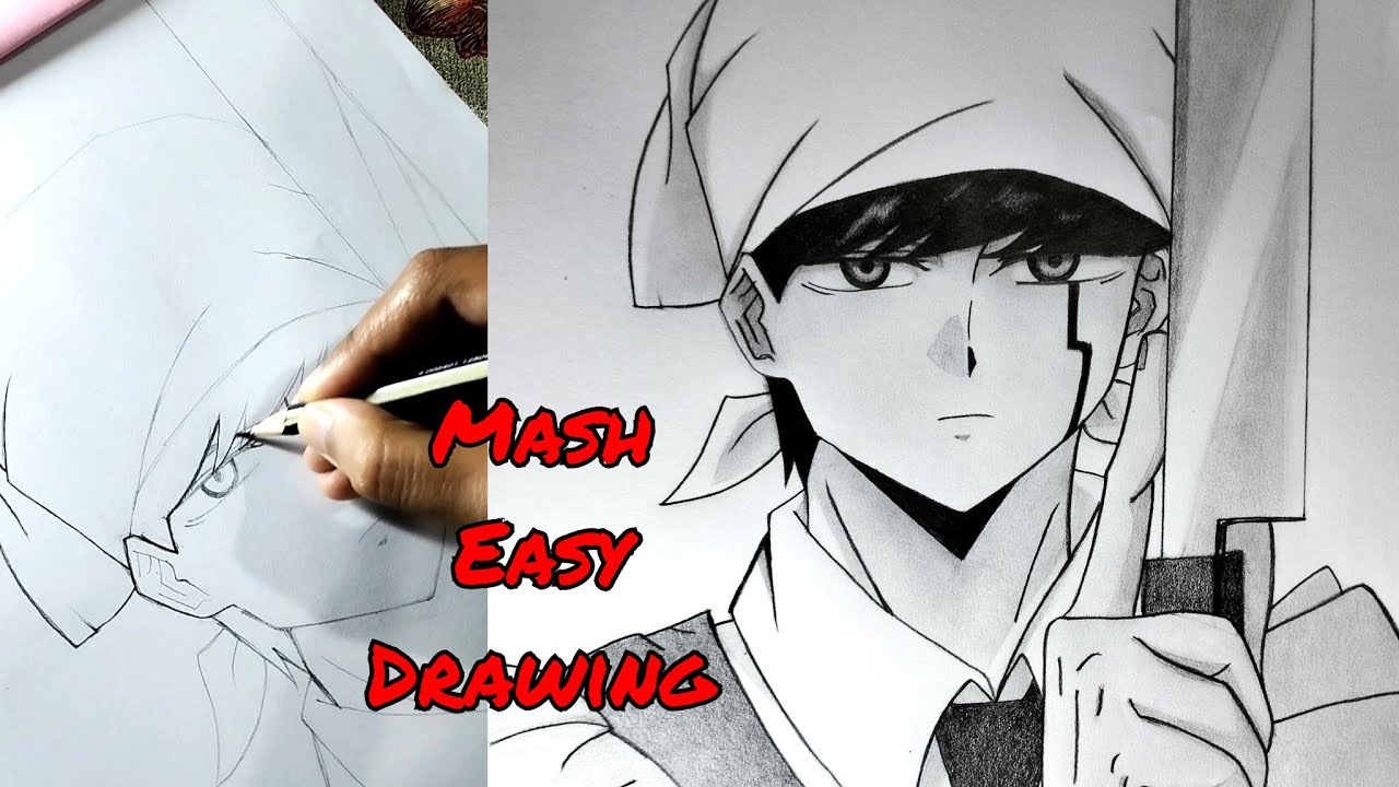 Easy Anime Drawing || Mash Burnedead #anime #art#mashle - YouTube