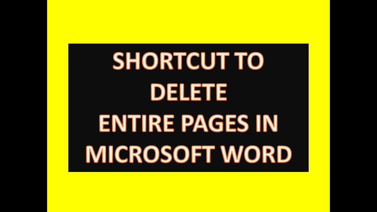 Shortcut To Delete Entire Pages In Microsoft Word Word Tips And shortcut-to-delete-entire-pages-in-microsoft-word-word-tips-and