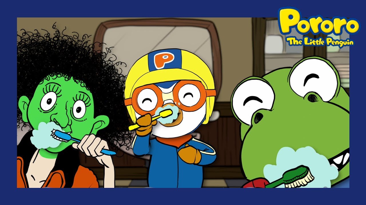 Tooth brushing song by Heckerty and Pororo! | Good habits Nursery ...