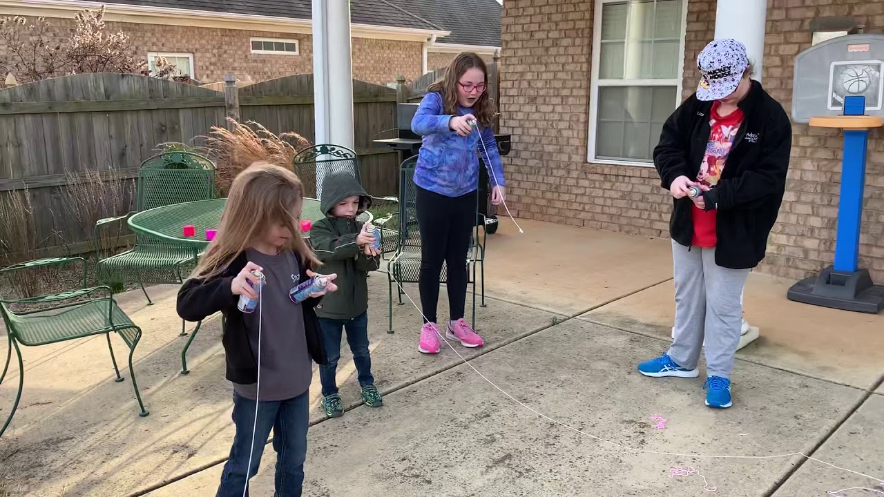 Silly string fun - YouTube