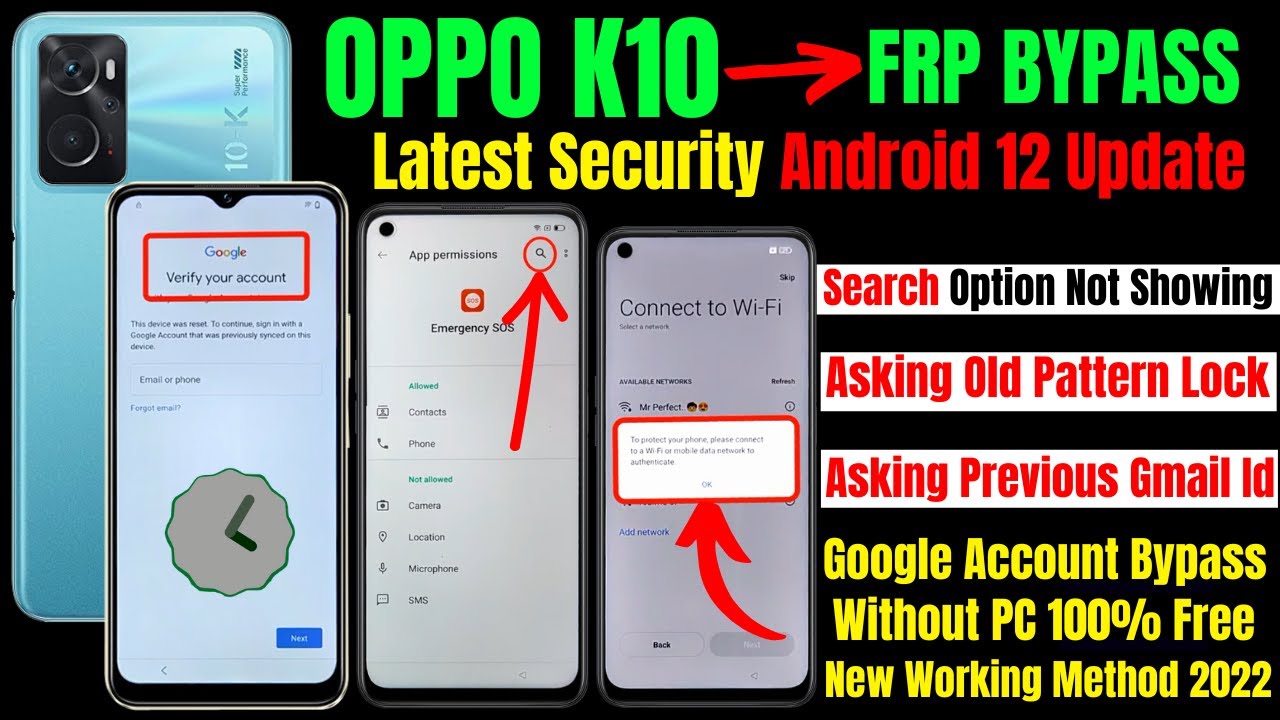 OOPO K10 (cph2373) Frp Bypass New Security Android 12 Update || Search ...
