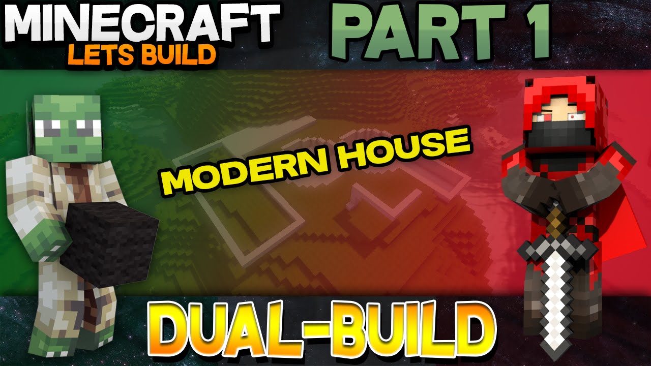 Minecraft Dual Build - Modern House E01 - YouTube
