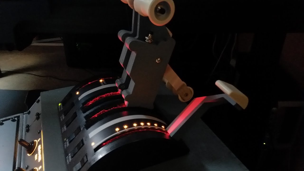 Saitek throttle quadrants fitted with leds - YouTube