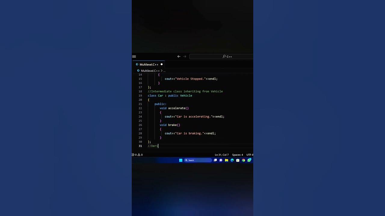 Multilevel Inheritance | Code Leos#shorts#coding#programming#cpp - YouTube